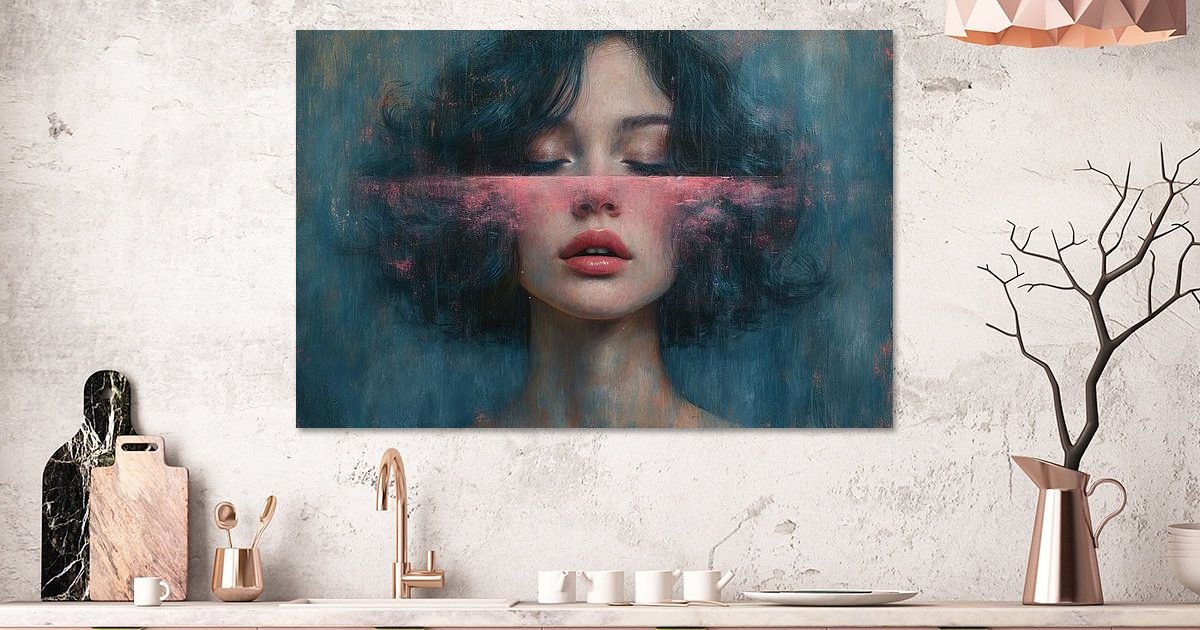 Azure Enigma van Kunst Kriebels op canvas, behang en meer